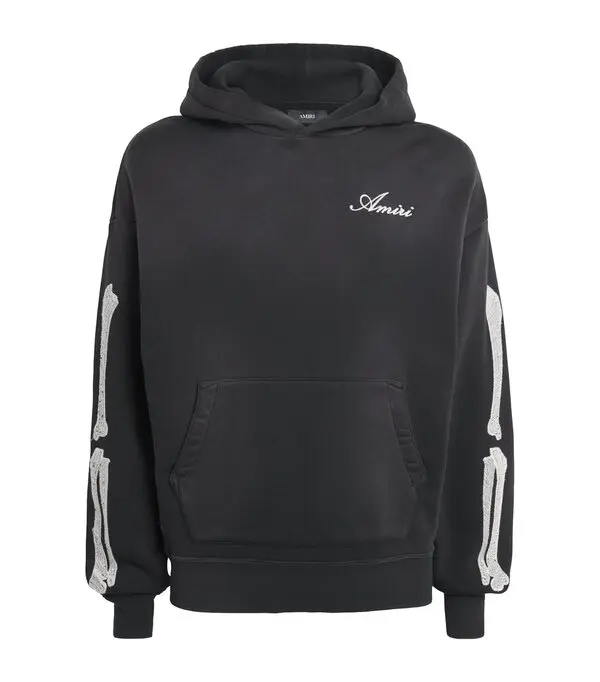 Amiri Cotton Bones Oversized Hoodie - Black