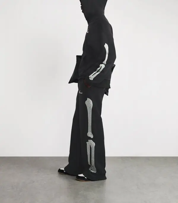 Amiri Cotton Bones Oversized Hoodie - Black