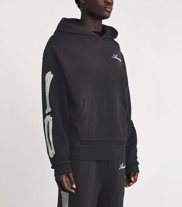 Amiri Cotton Bones Oversized Hoodie - Black