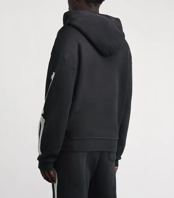 Amiri Cotton Bones Oversized Hoodie - Black
