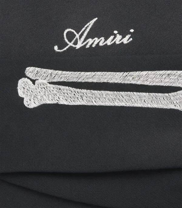 Amiri Cotton Bones Oversized Hoodie - Black
