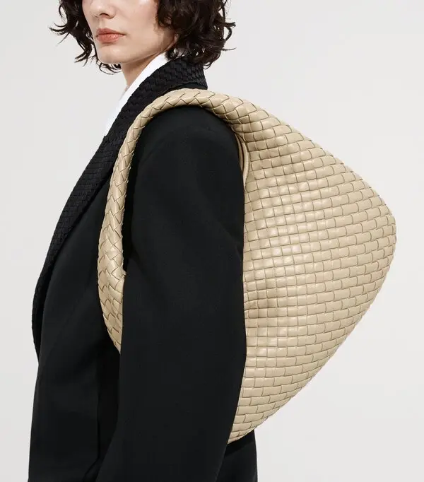 Bottega Veneta Intrecciato Lambskin Veneta Shoulder Bag - Neutral