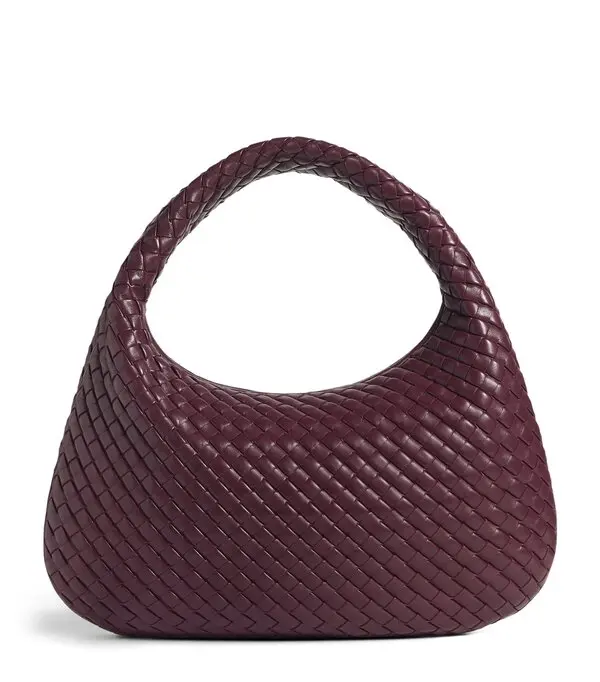 Bottega Veneta Lambskin Intrecciato Veneta Shoulder Bag - Red