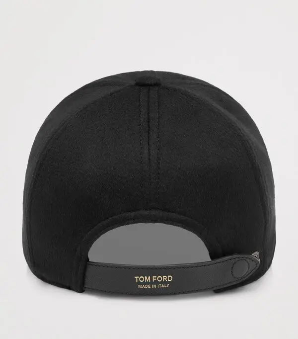 TOM FORD Suede Baseball Cap With Logo - Black