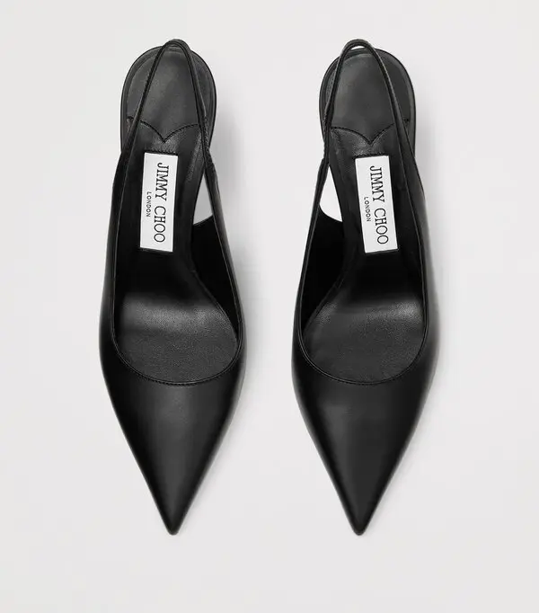 JIMMY CHOO Love 85 Leather Slingback Pumps - Black