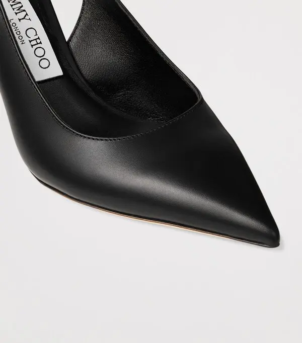 JIMMY CHOO Love 85 Leather Slingback Pumps - Black