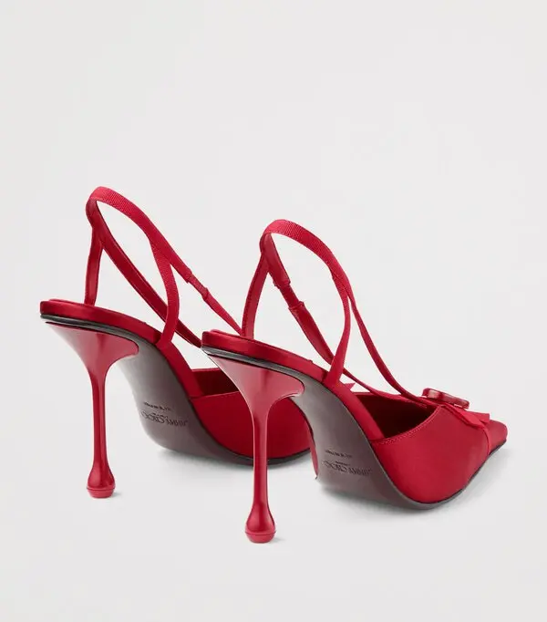 JIMMY CHOO Faya 95 Satin Slingback Pumps - Red
