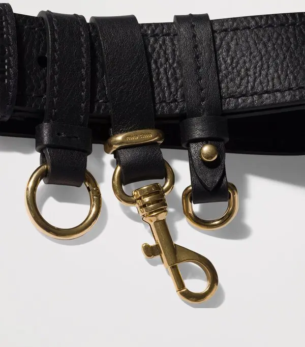 Miu Miu Calfskin Buckle-detail Belt - Black