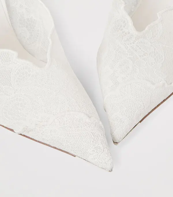 JIMMY CHOO Faiz 100 Lace Heeled Pumps - Ivory
