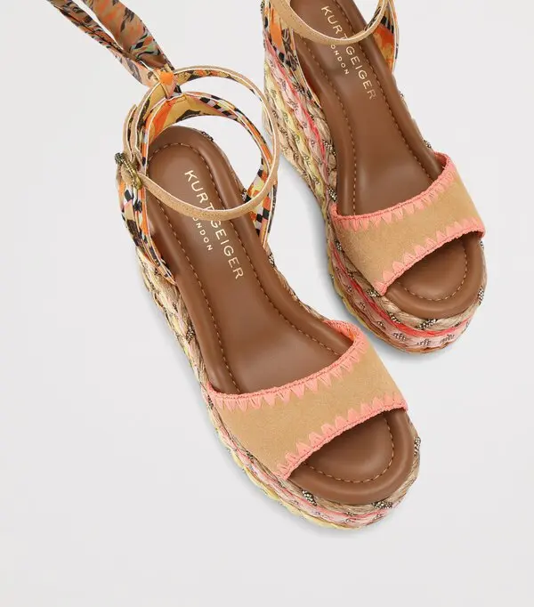 Kurt Geiger Suede Chelsea Wedge Heel With Raffia Sole
