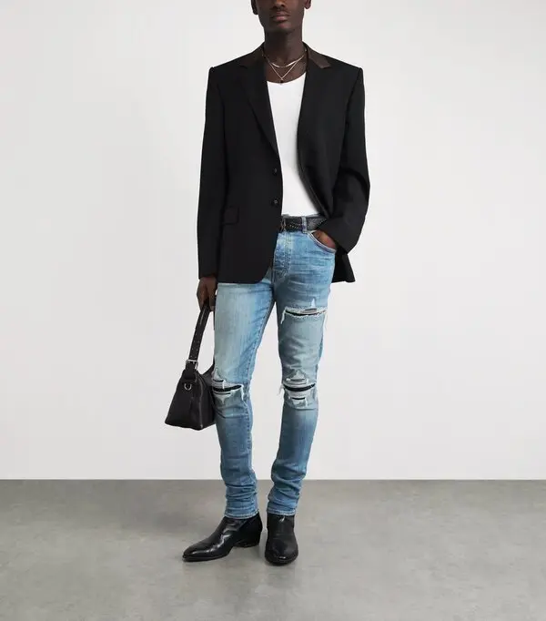 Amiri Mx1 Ripped Skinny Jeans - Blue