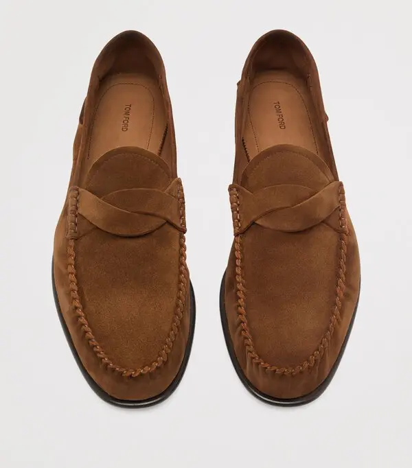 TOM FORD Suede Loafers - Brown