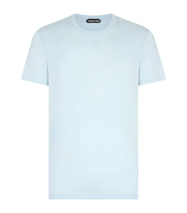 TOM FORD Cotton-silk T-shirt - Blue