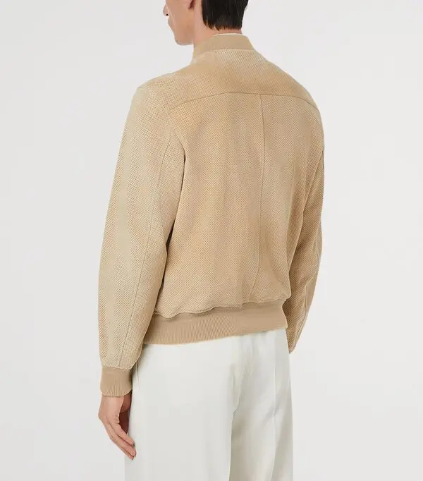 TOM FORD Leather Bomber Jacket - Green