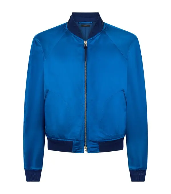 TOM FORD Silk Cropped Bomber Jacket