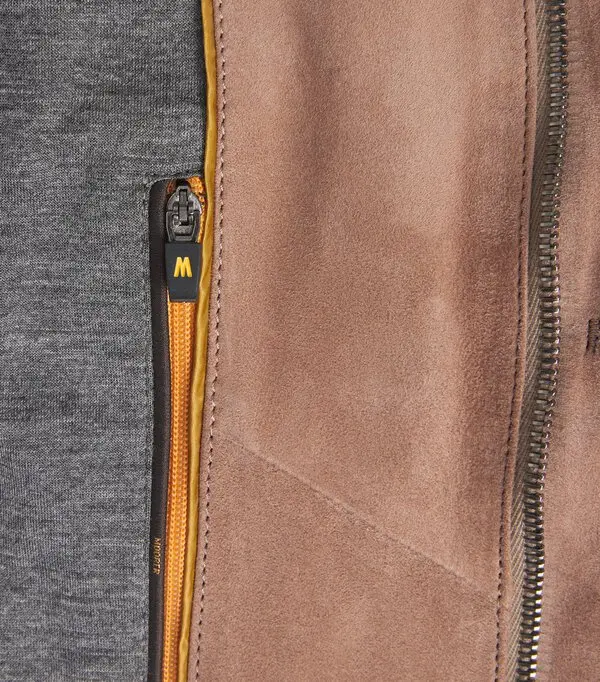 MOORER Suede Field Jacket - Brown