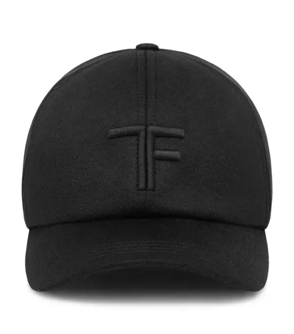 TOM FORD Suede Baseball Cap With Embroidered Logo - Black