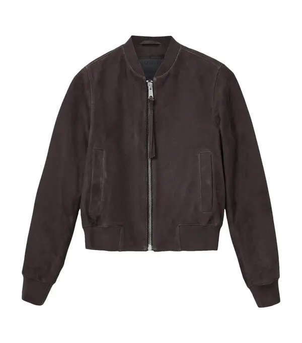 ALLSAINTS Suede Orten Bomber Jacket - Brown