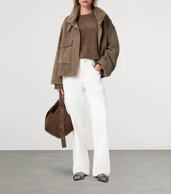 ALLSAINTS Clay Suede Bomber Jacket
