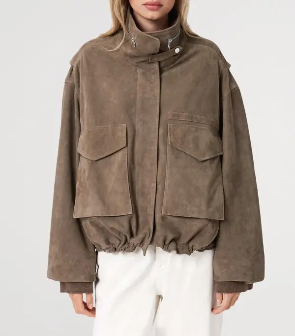 ALLSAINTS Clay Suede Bomber Jacket