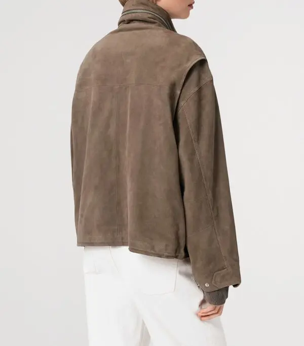 ALLSAINTS Clay Suede Bomber Jacket