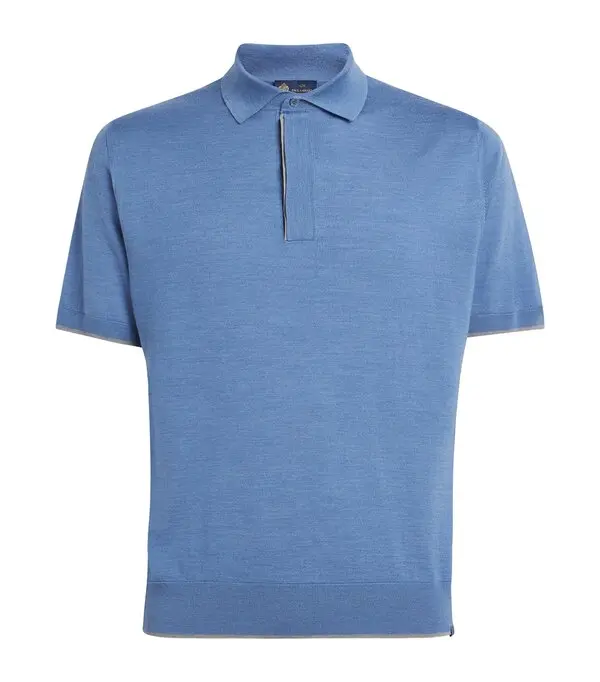 Paul & Shark Wool-silk Polo Shirt - Blue