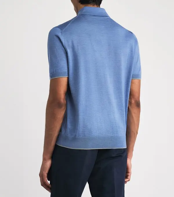 Paul & Shark Wool-silk Polo Shirt - Blue