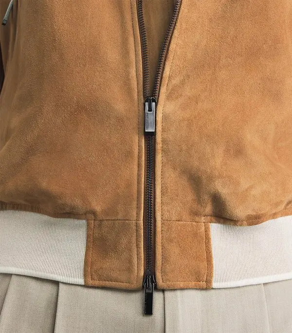 Paul & Shark Aqualeather Bomber Jacket - Brown