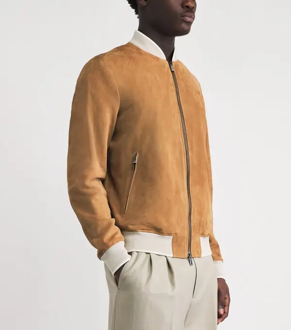 Paul & Shark Aqualeather Bomber Jacket - Brown