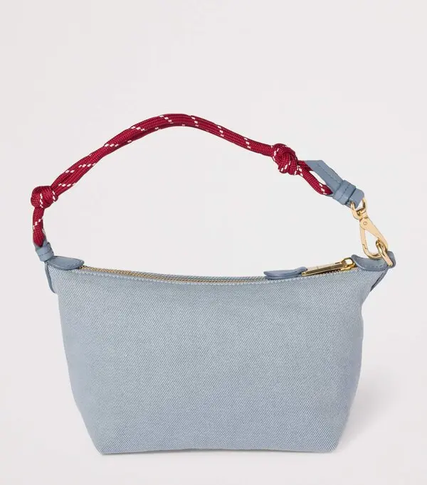 Miu Miu Cotton Gabardine Pouch With Logo - Turquoise