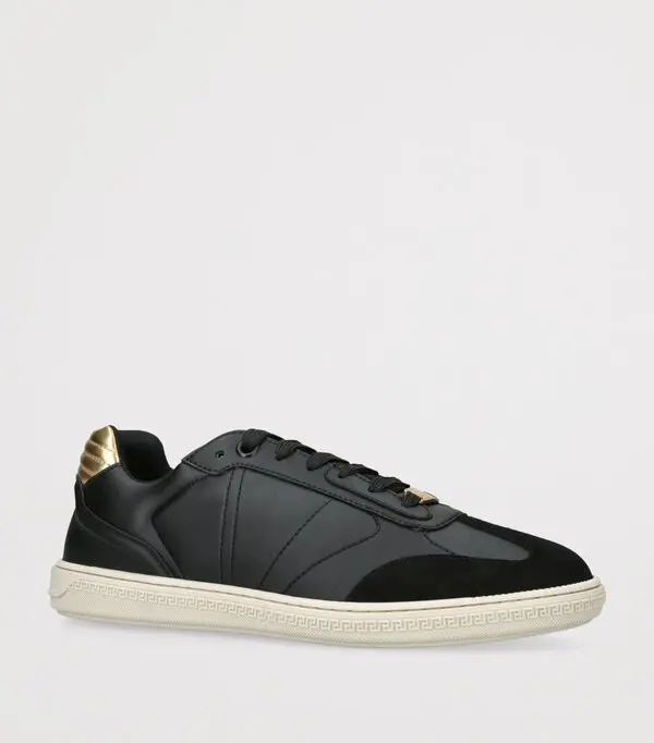 Versace Leather Low-top Sneakers - Black