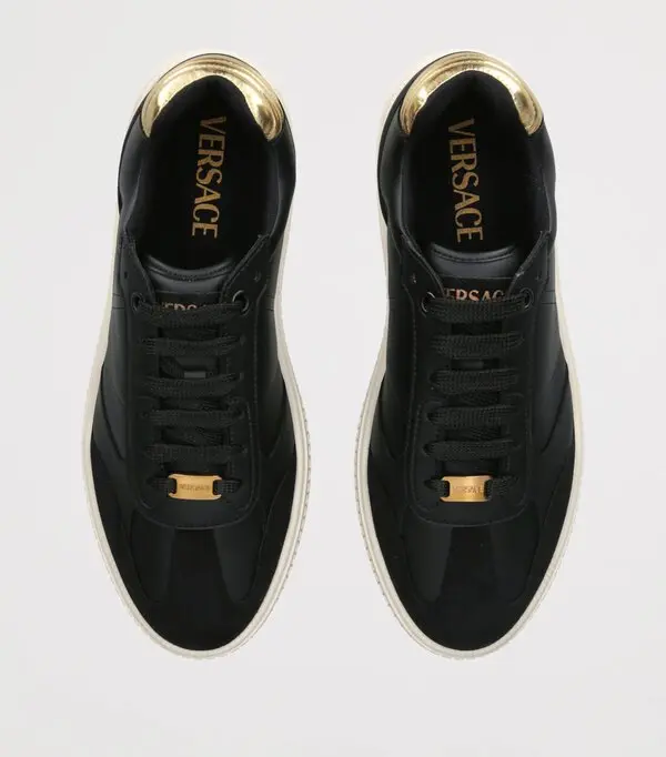Versace Leather Low-top Sneakers - Black