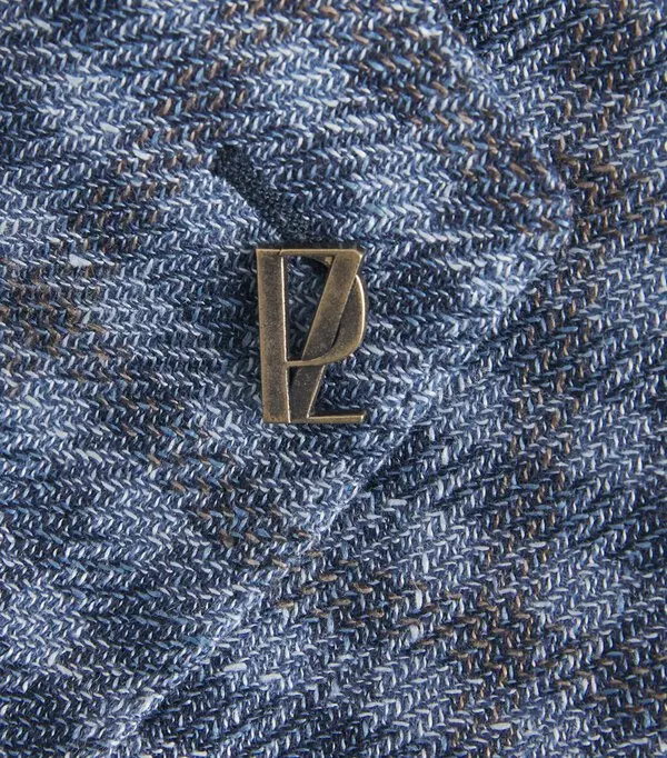 Pal Zileri Wool-linen Check Brera Blazer - Blue