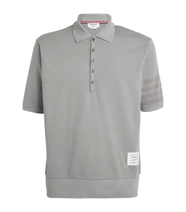 Thom Browne Cotton 4-bar Polo Shirt - Grey
