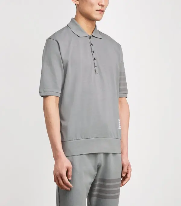 Thom Browne Cotton 4-bar Polo Shirt - Grey