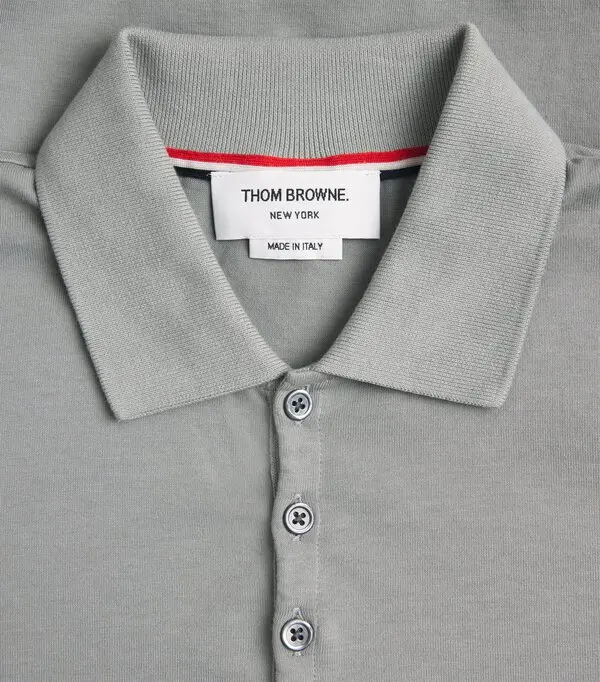 Thom Browne Cotton 4-bar Polo Shirt - Grey