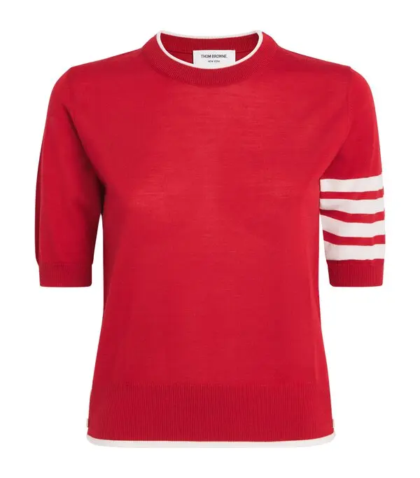 Thom Browne Wool-blend 4-bar Short-sleeve Sweater