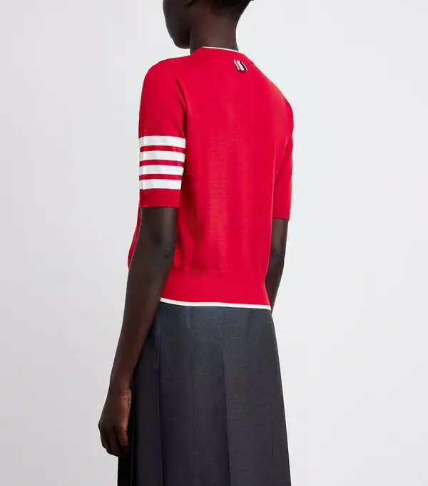 Thom Browne Wool-blend 4-bar Short-sleeve Sweater
