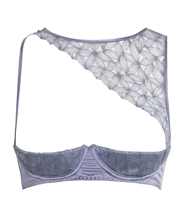 COCO DE MER Lace Esme Quarter Cup Bra - Blue