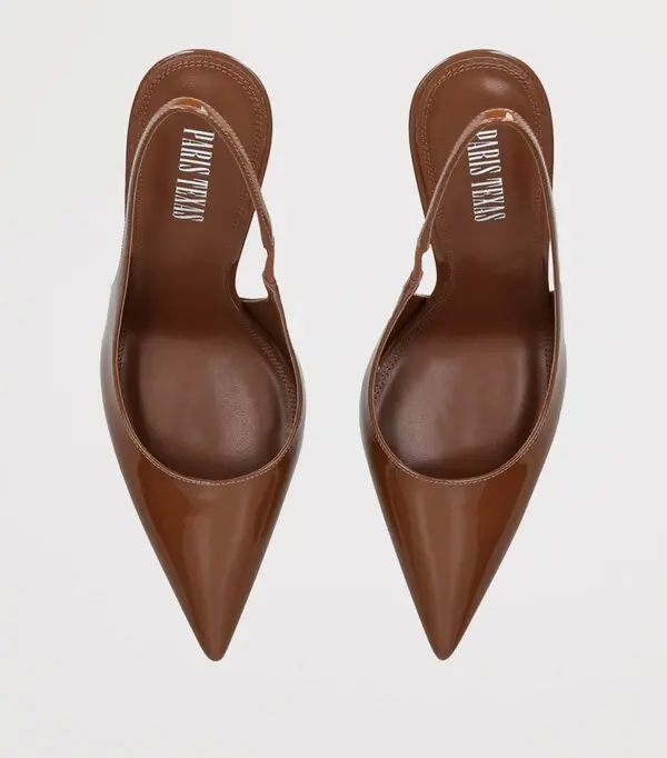 Paris Texas Patent Leather Slingback Pumps - Brown