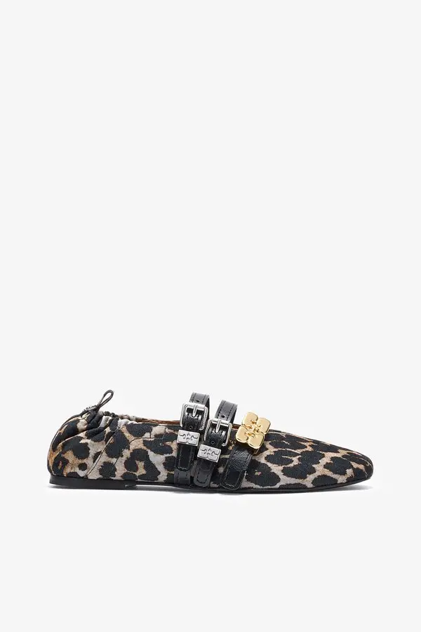 GANNI Sue Triple Ballerinas - Brown