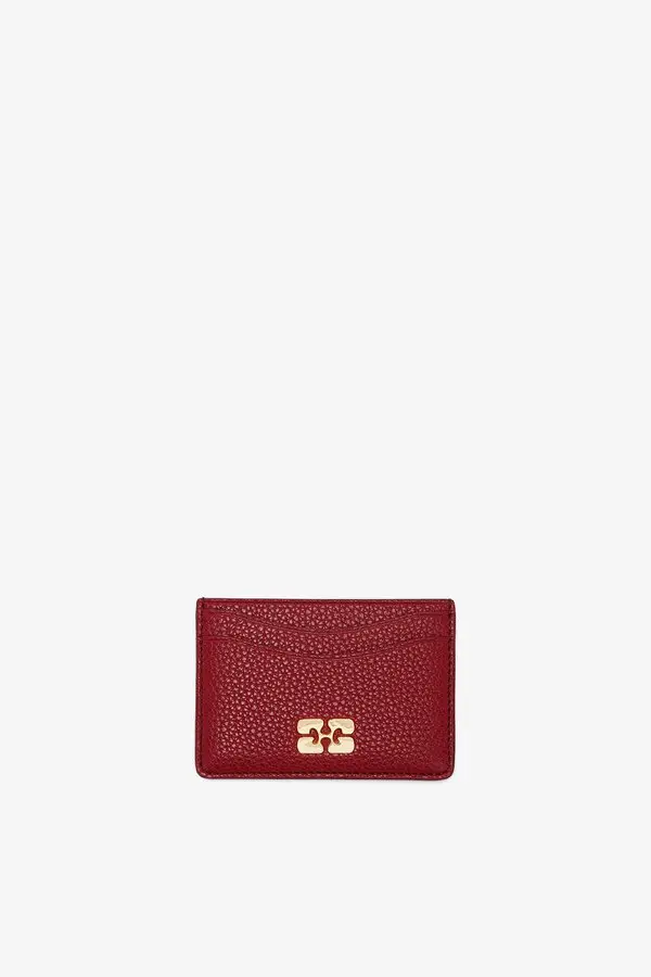 GANNI Bou Card Holder - Dark Red