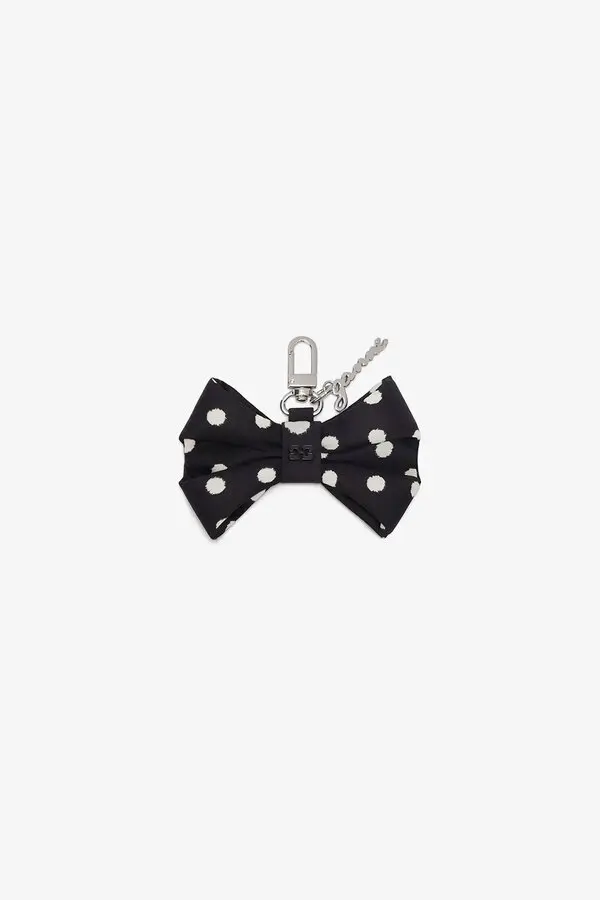 GANNI Bow Charm With Dots - Black