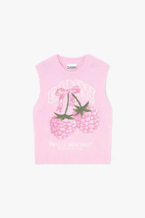 GANNI Sleeveless Vest - Pink