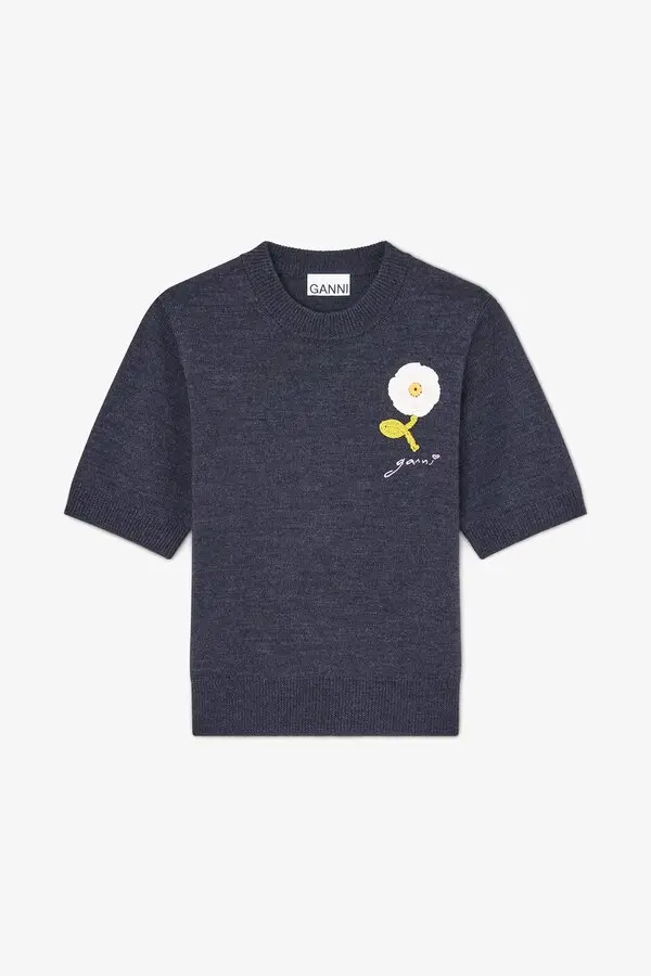 GANNI Crochet Appliqué T-shirt