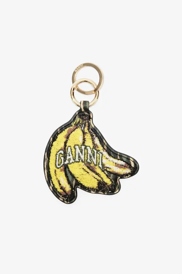 GANNI Joy Banana Keyring - Black