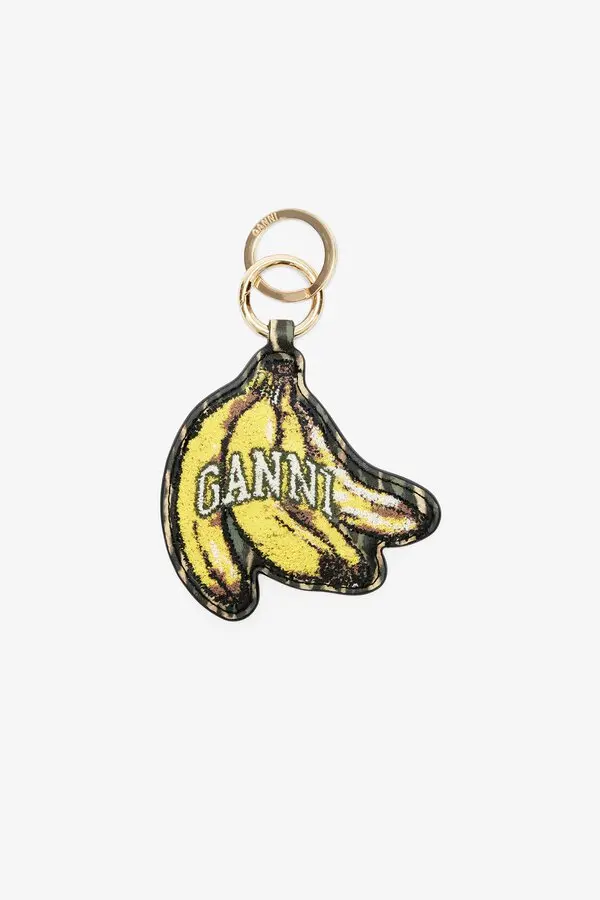 GANNI Joy Banana Keyring - Black