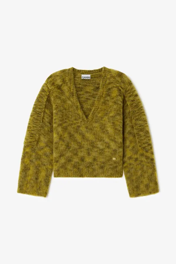 GANNI Graphic Print Sweater - Green