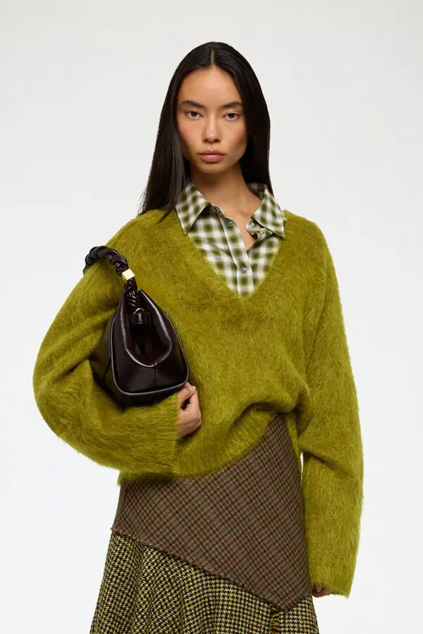 GANNI Graphic Print Sweater - Green