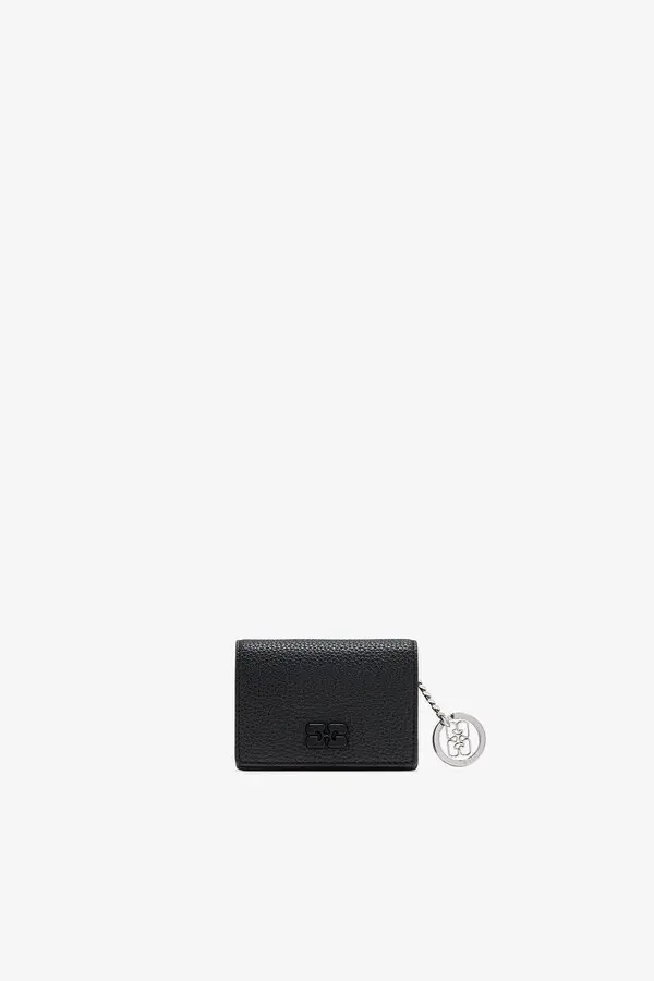 GANNI Card Holder With Flap - Black